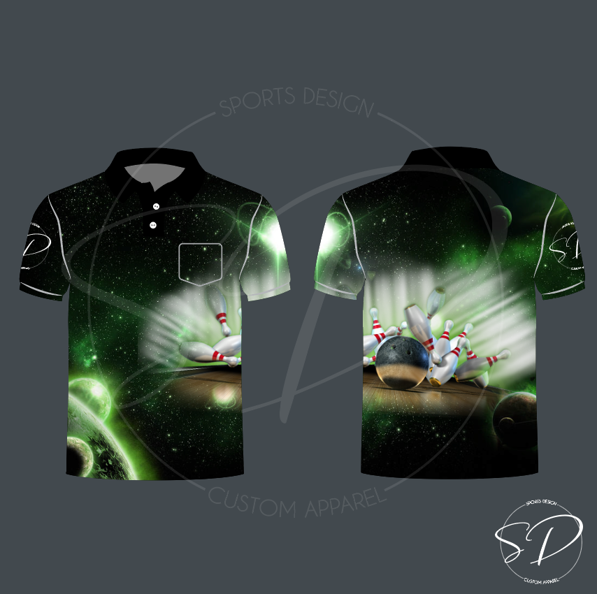 Tenpin Green Galaxy Shirt – Sportz Design
